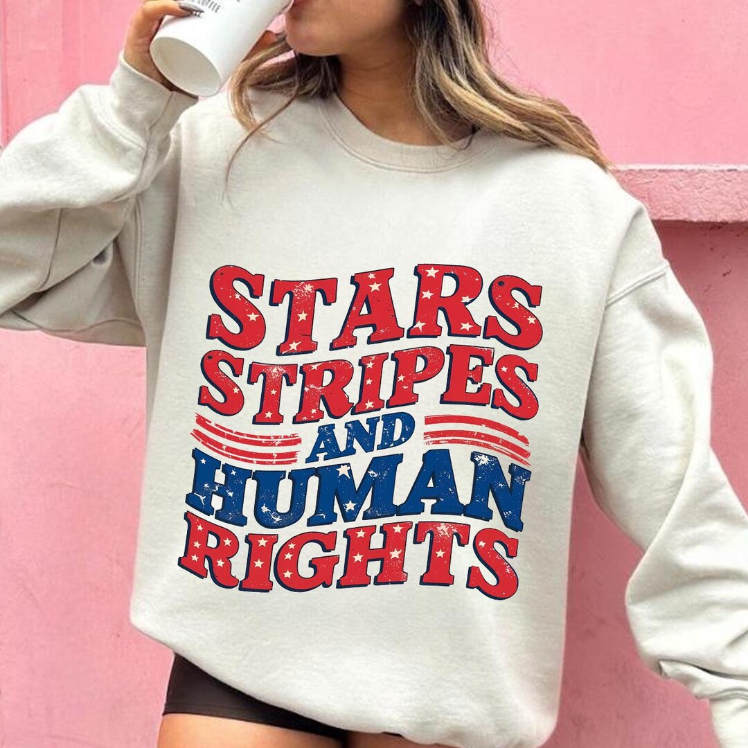Stars Stripes and Human Rights Png - Retro 4th of July Png - Liberal ...
