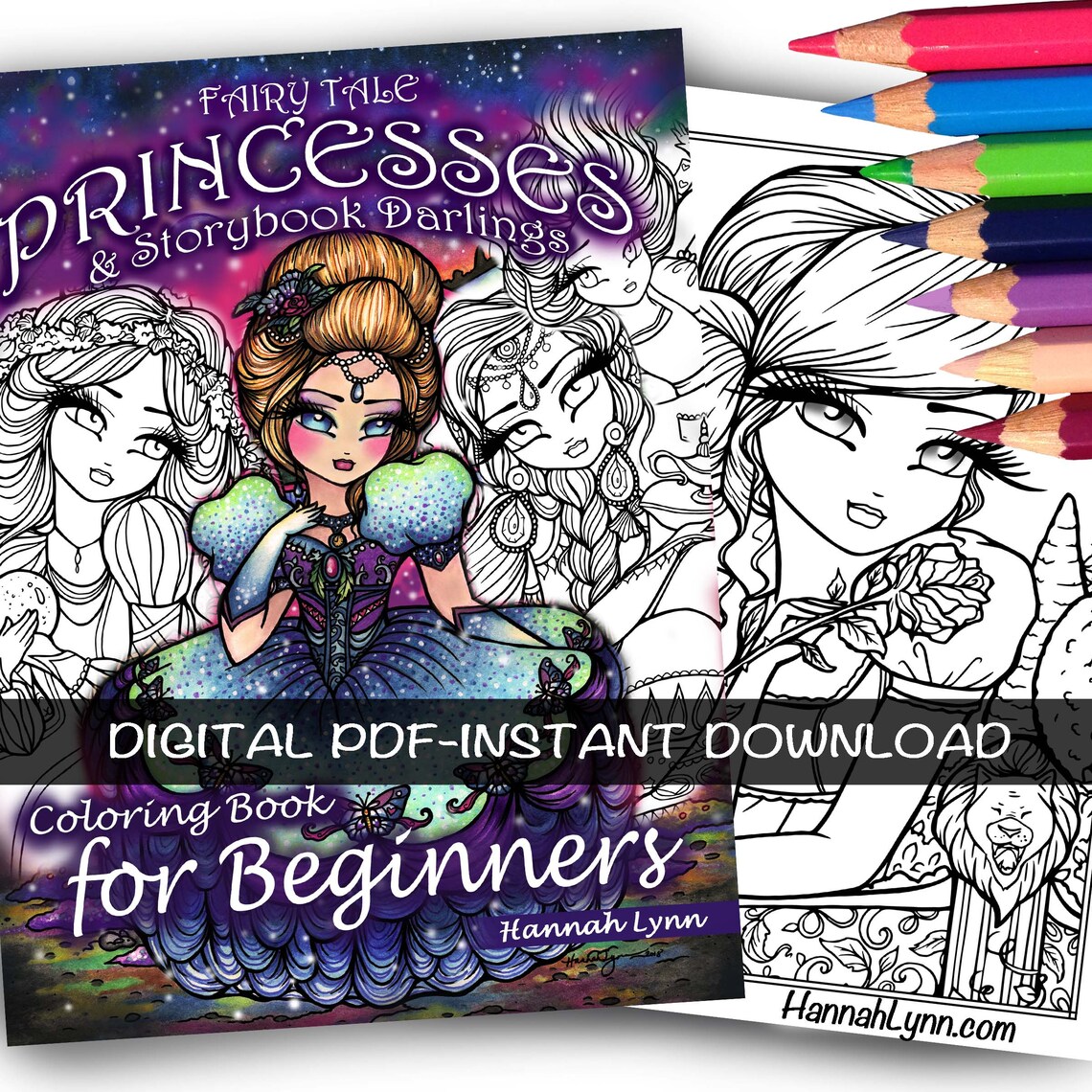 PDF DIGITAL Printable Coloring Book Fairy Tale Princesses & | Etsy Canada