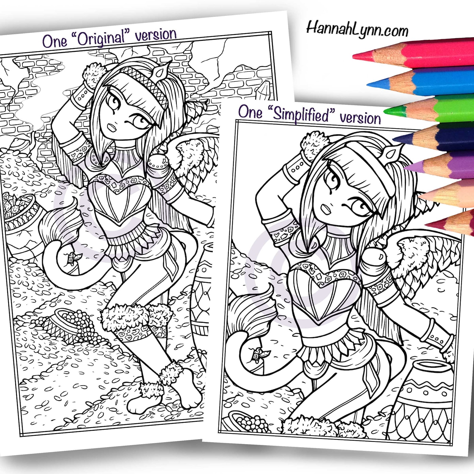 PDF DIGITAL Mythical Maidens & Curious Creatures Coloring Book Hannah ...