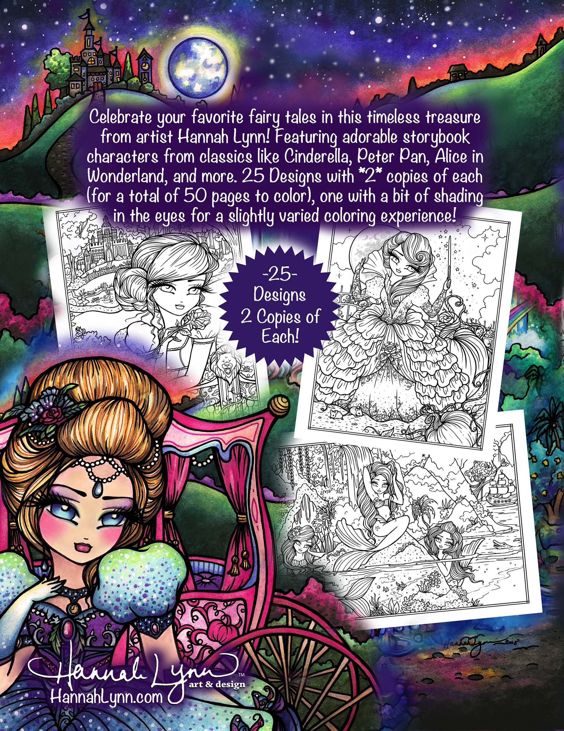 PDF DIGITAL Printable Coloring Book Fairy Tale Princesses & Storybook ...