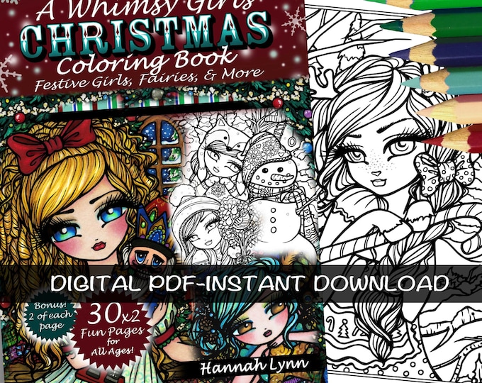 PDF DIGITAL Whimsy Girls at Work Coloring Book Hannah Lynn Printable ...