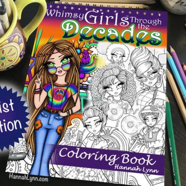 Hannah Lynn Whimsy Girls Through the Decades Coloring - Etsy