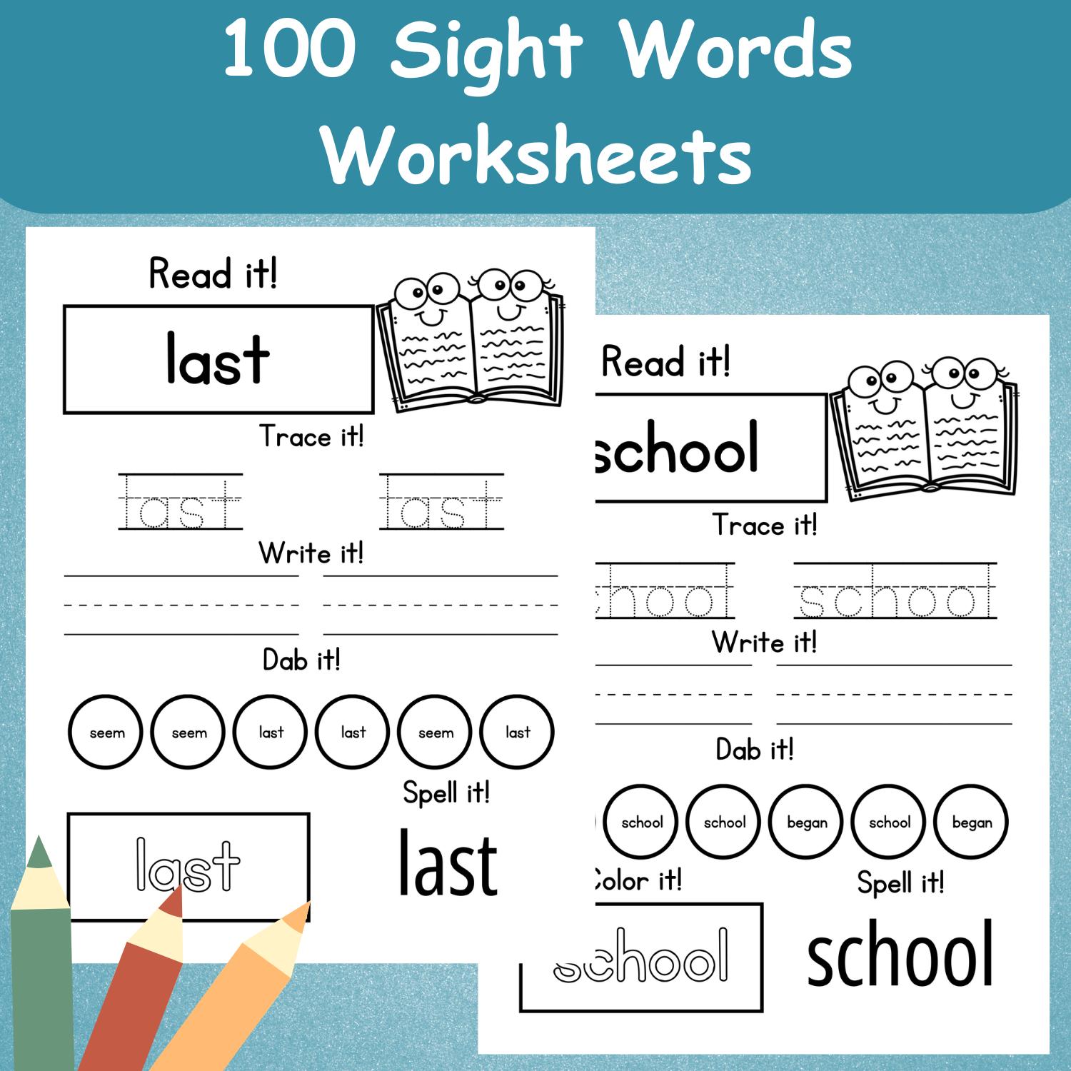 100 Printable Sight Words Worksheets | Kindergarten-1st Grade Sight ...