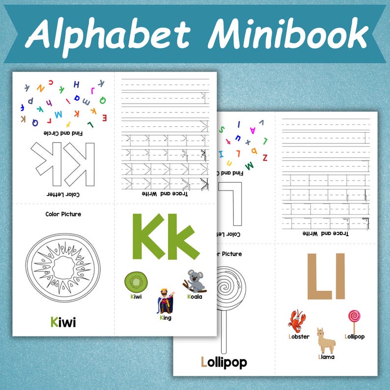 Preschool Alphabet Mini Books | Alphabet Tracing Worksheets | Letter ...