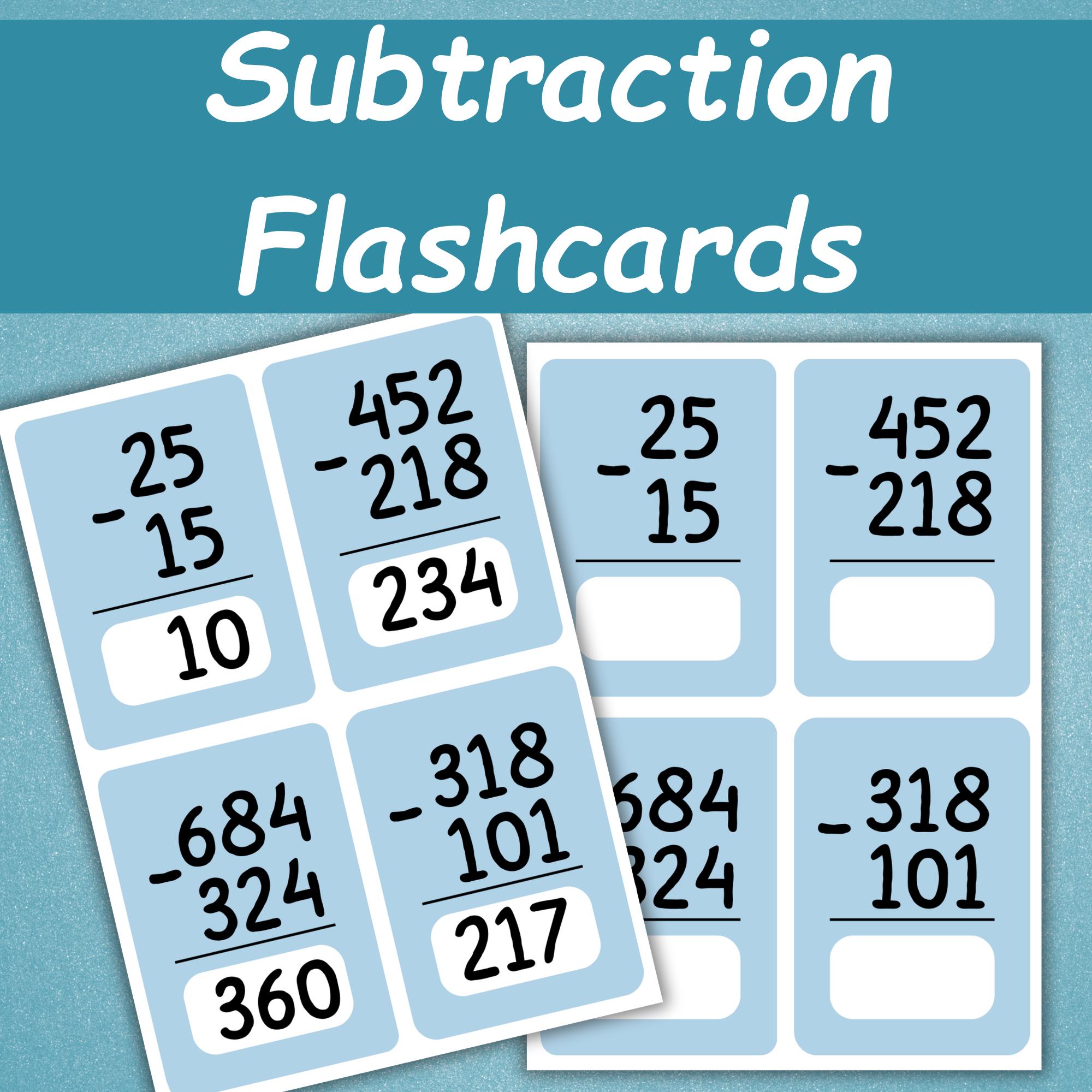 Subtraction Flashcards for Kids | Toddler Maths Flashcards ...