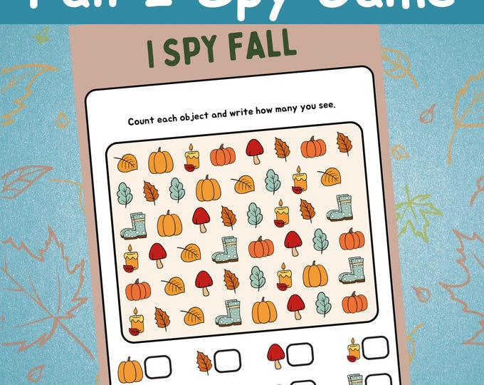Fall I Spy Game for Toddler I Spy Printable Activities Fall Autumn ...