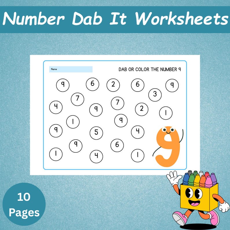 Number Dab It Worksheets for Kids | Dot Marker Preschool Math Printable ...