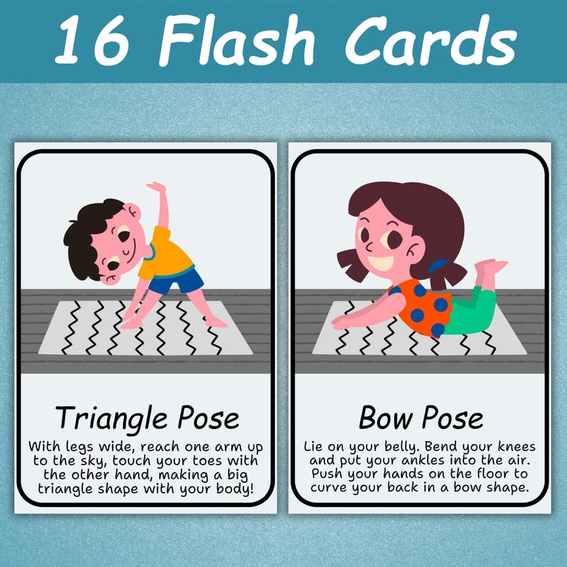 Yoga Flashcards for Kids | Yoga Poses Flash Cards | Toddler Movement ...