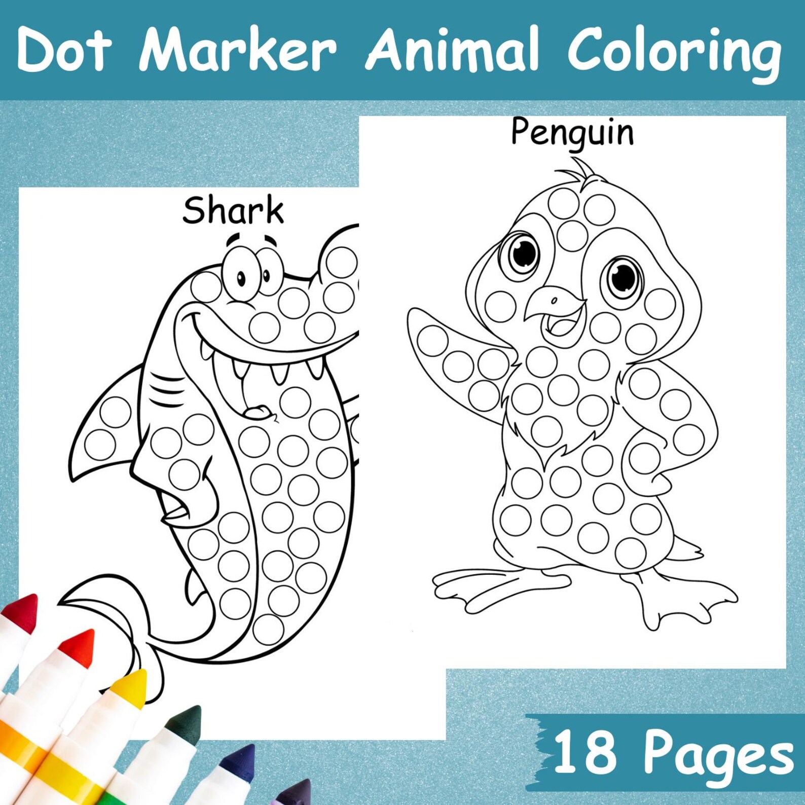 Kids Animal Coloring Pages | Dot Marker Coloring Book | Kids Learning ...