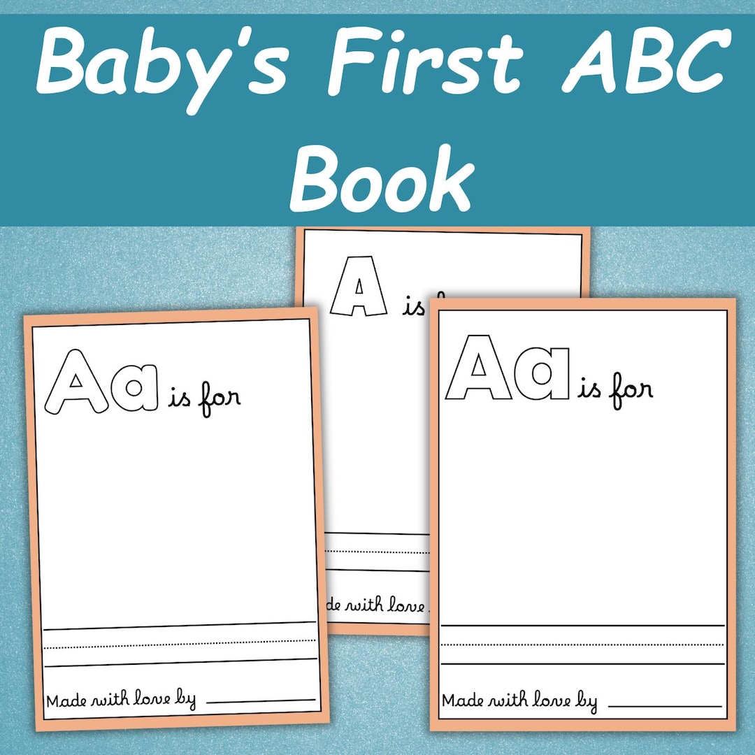 Blank Alphabet Book | Baby's First ABC Book | ABC Baby Shower Coloring ...