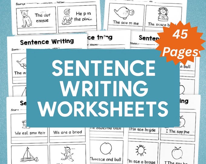 25 Printable Sentence Writing Worksheets, Write the Sentence Worksheets ...