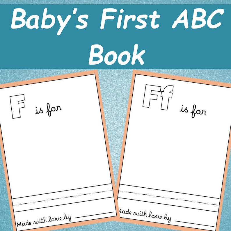 Blank Alphabet Book | Baby's First ABC Book | ABC Baby Shower Coloring ...