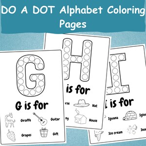 Dot Marker Alphabet Coloring Pages: ABC Learning (PDF) - Etsy