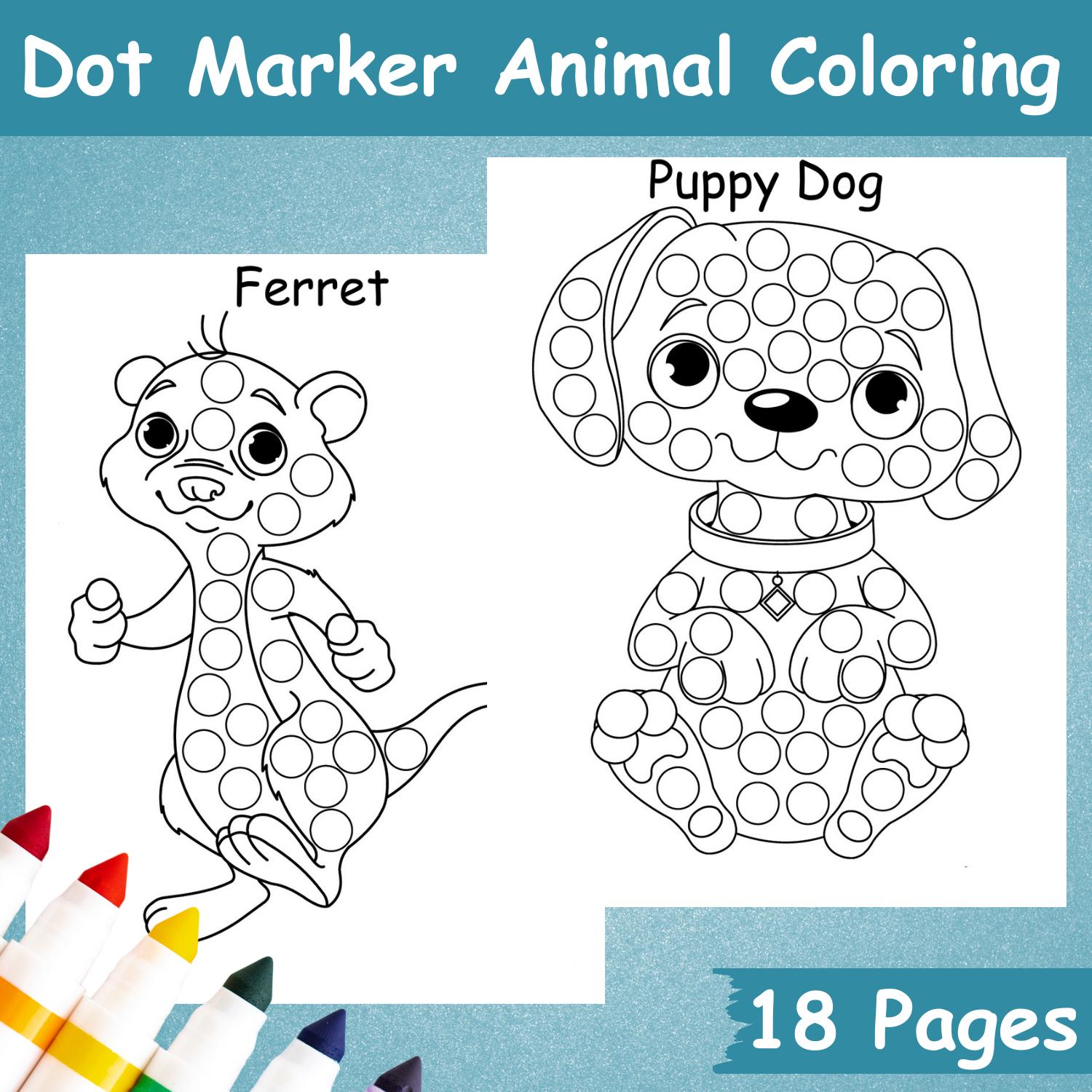 Kids Animal Coloring Pages | Dot Marker Coloring Book | Kids Learning ...