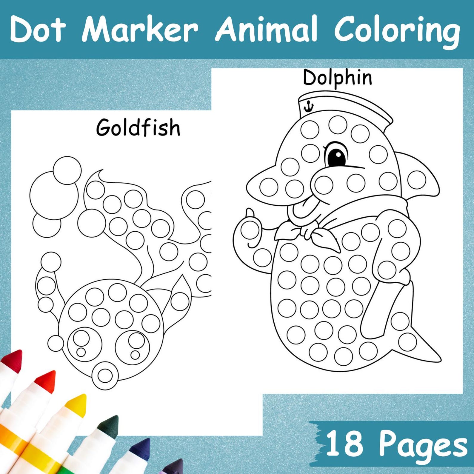 Kids Animal Coloring Pages | Dot Marker Coloring Book | Kids Learning ...