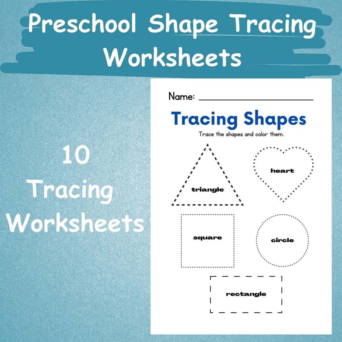 Shape Tracing Worksheets for Kids | Preschool Shapes Tracing Activity ...