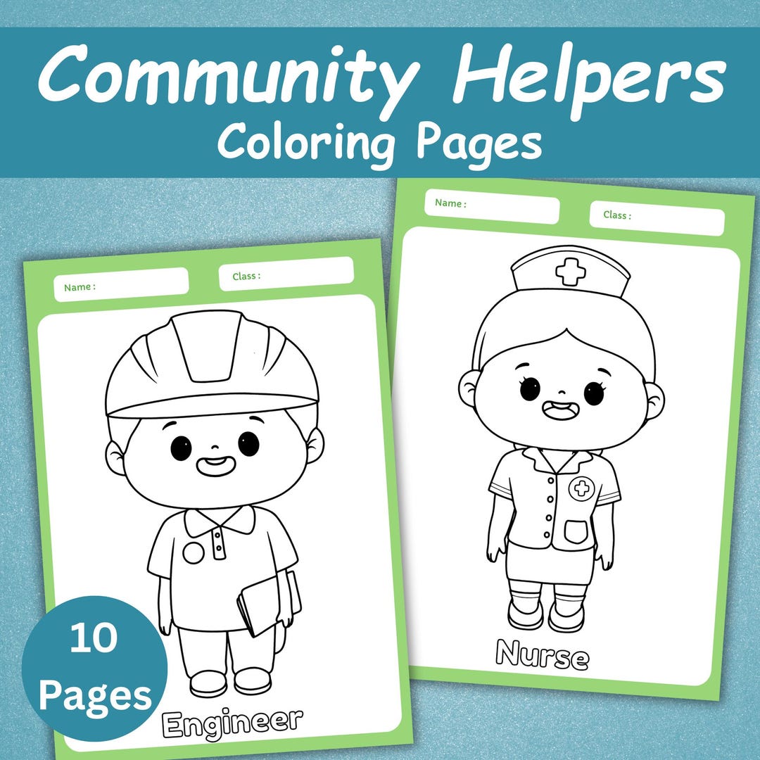 Community Helpers Coloring Pages - Occupations Coloring Book for Kids ...