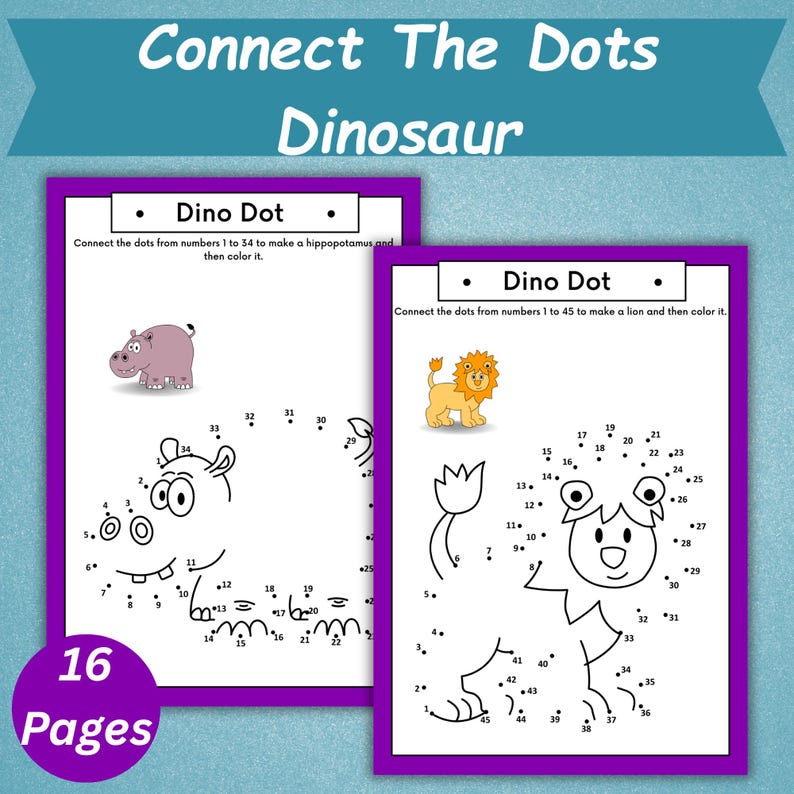 Dinosaur Dot to Dot Worksheets – Connect the Dots Dinosaur Activity ...