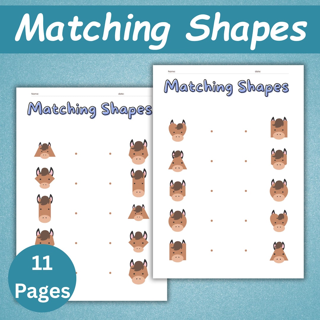 Shapes Matching Worksheets | Kindergarten Shape Recognition Printable ...