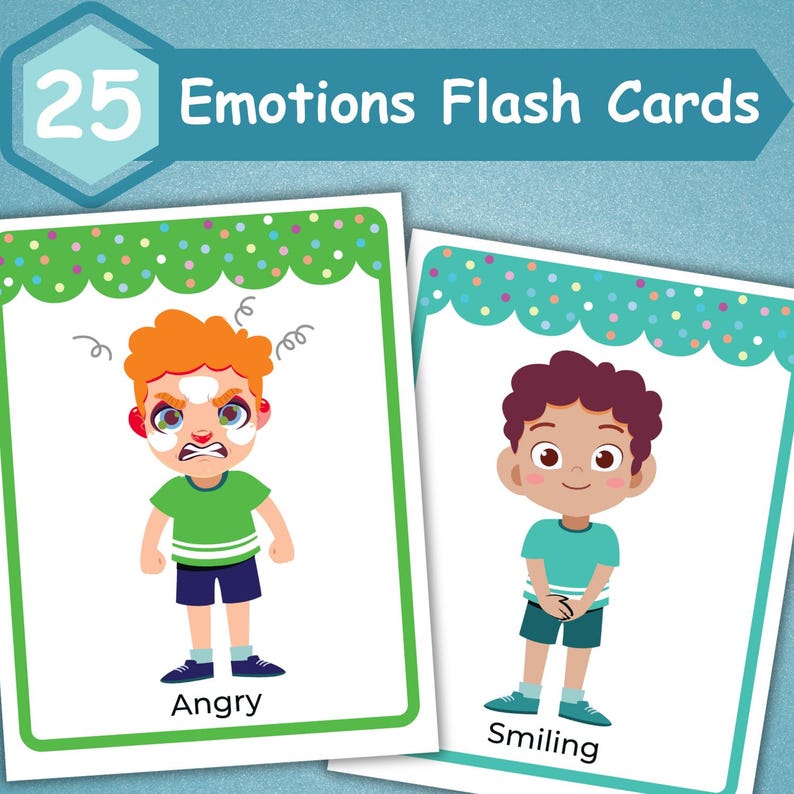 Emotion Flashcards | Feelings Flashcards for Kids | Toddler Emotions ...