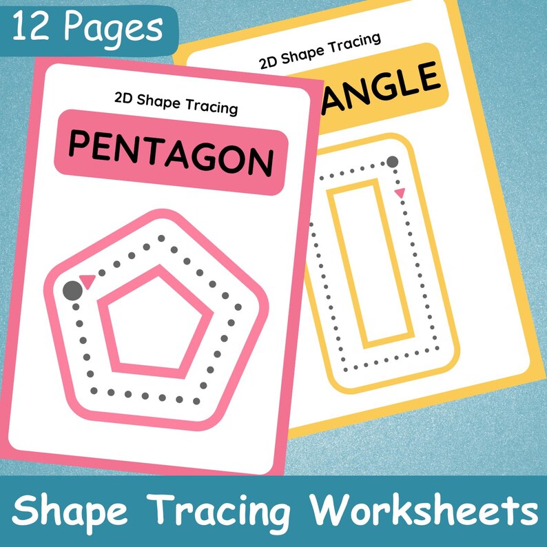 2D Shape Tracing Worksheets | Preschool Tracing Activities | Toddler ...