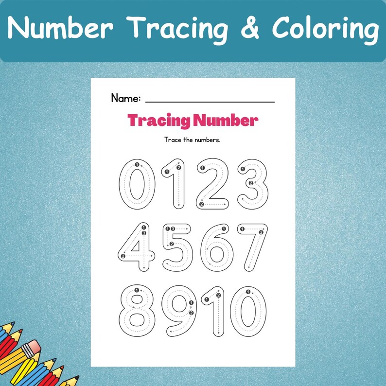 1-10 Number Tracing Worksheets - Preschool Learning Numbers ...