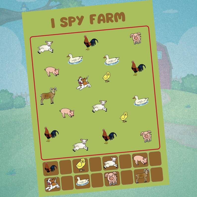 Farm I Spy Game for Toddler | Printable I Spy Farm Activity | Quiet ...