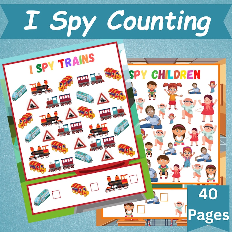 40 Printable I Spy Game for Kids | Toddler Counting Activity | Seek and ...