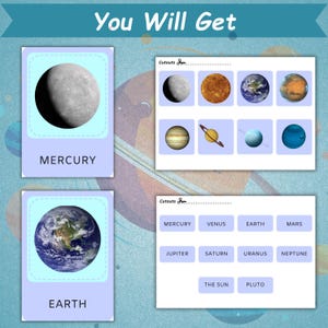 10 Solar System Flash Cards | Planets Learning for Kids | Preschool ...