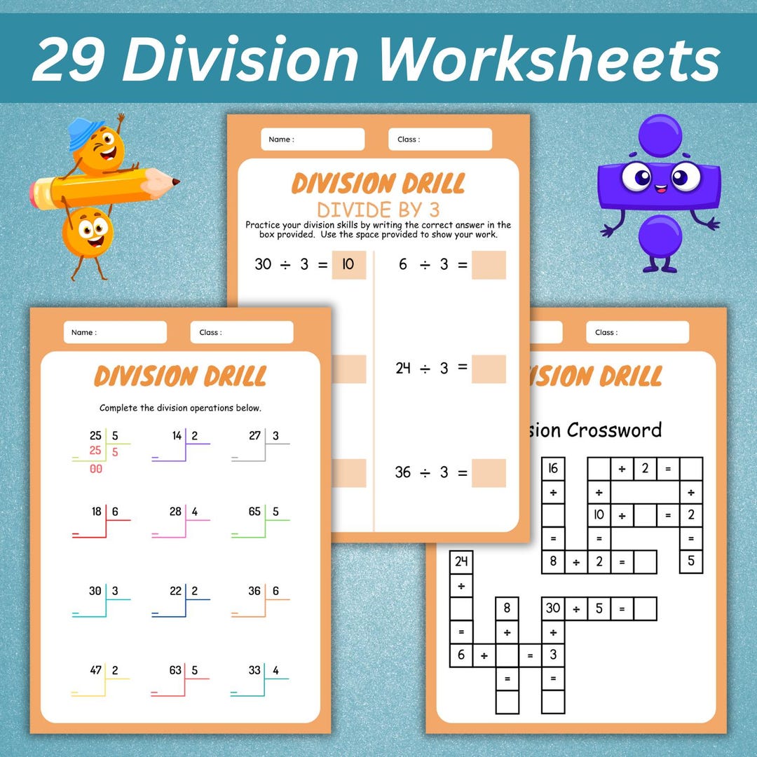 29 Division Worksheets for Kids | Preschool Maths Worksheets | Division ...