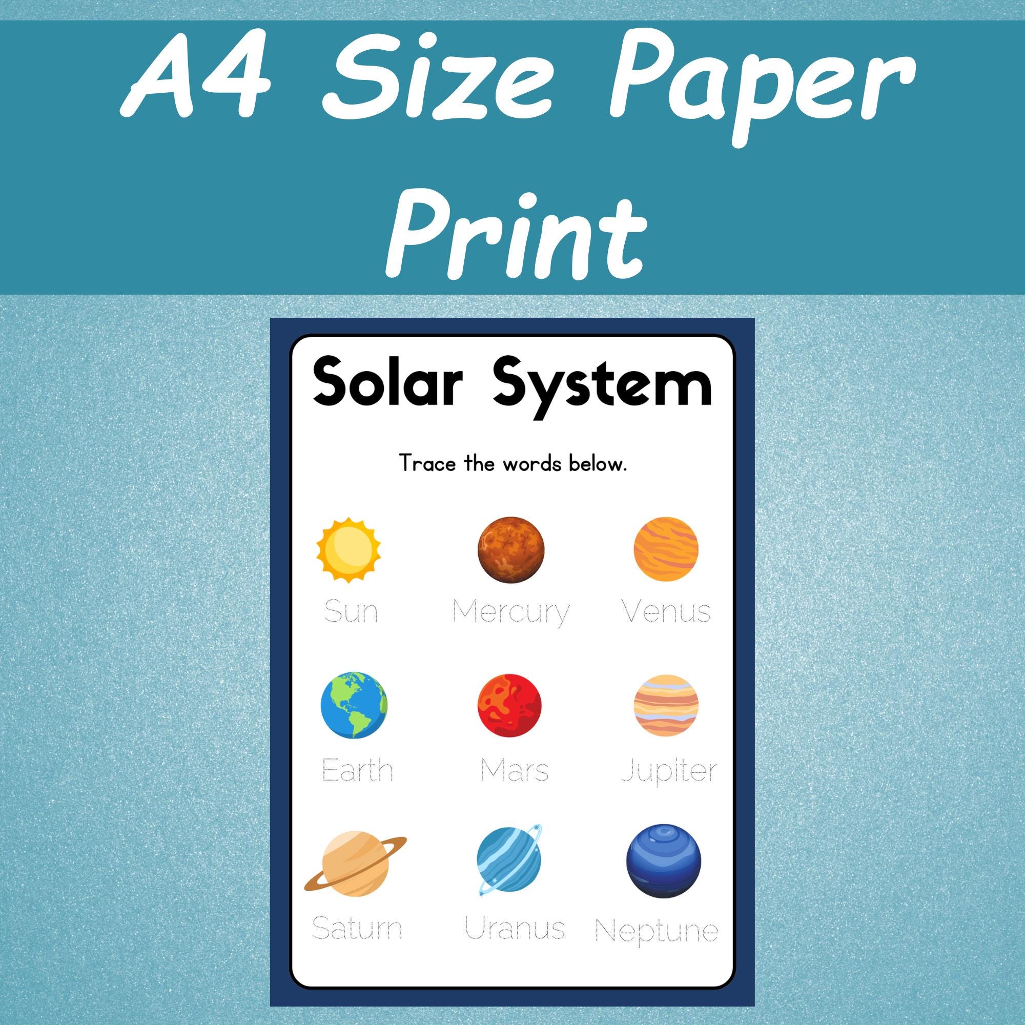 13 Solar System Tracing Pages - Planets Tracing Worksheets - Planets ...