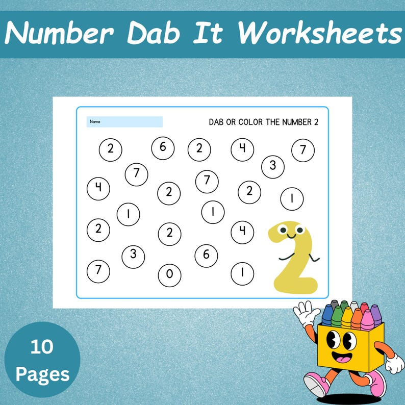 Number Dab It Worksheets for Kids | Dot Marker Preschool Math Printable ...