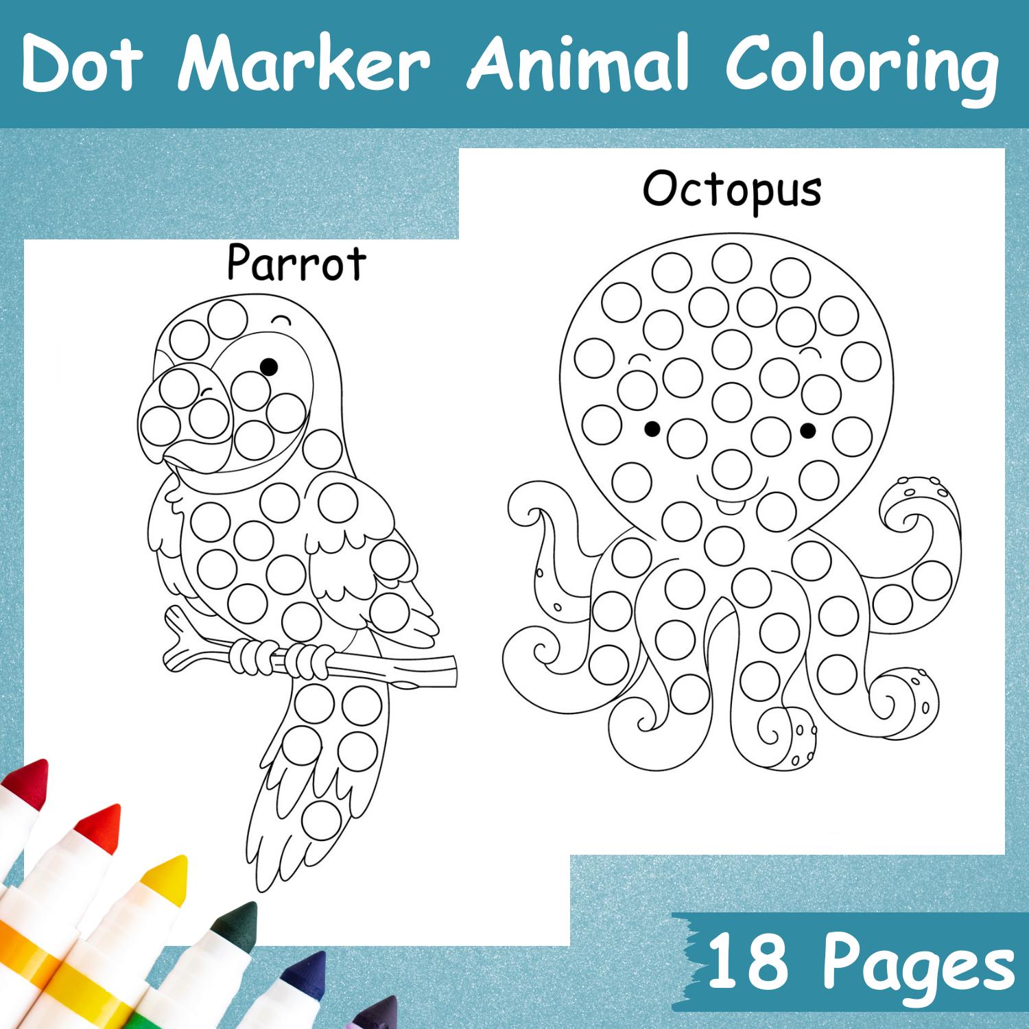 Kids Animal Coloring Pages | Dot Marker Coloring Book | Kids Learning ...