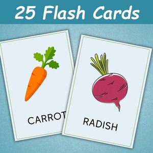 25 Vegetable Flashcards for Kids | Printable Vegetables Cards ...