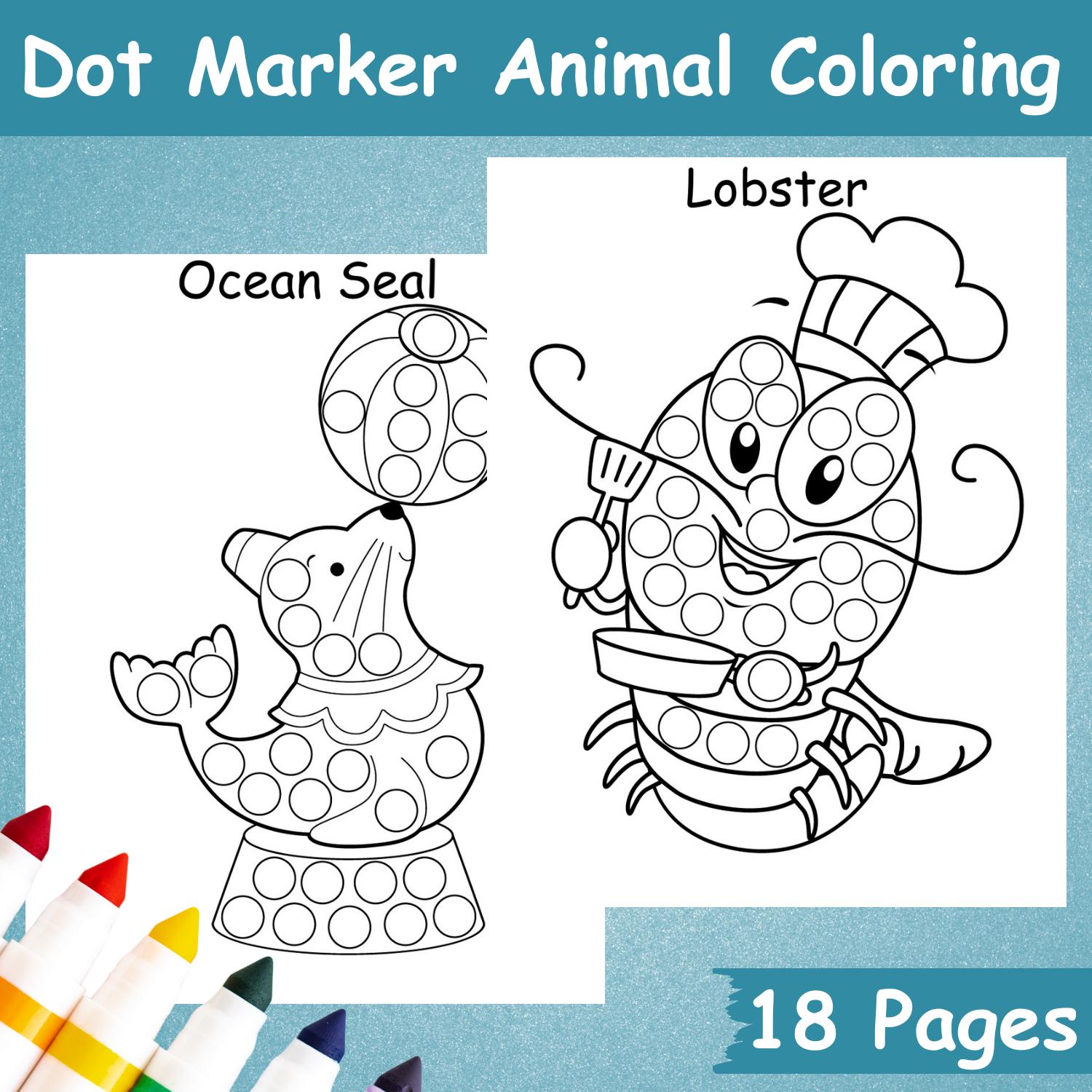 Kids Animal Coloring Pages | Dot Marker Coloring Book | Kids Learning ...
