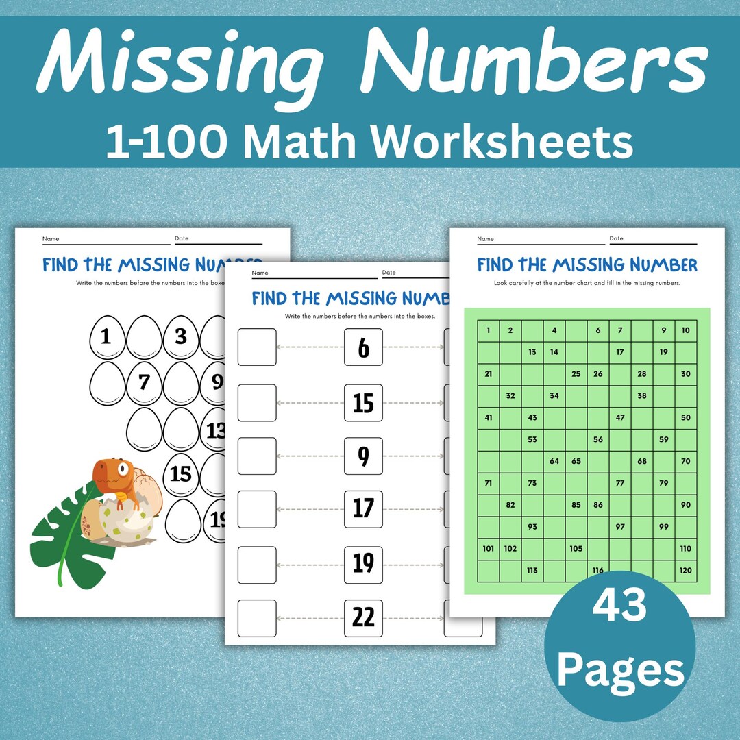 Missing Numbers 1-100 | Kindergarten Math Worksheets | 1st Grade ...