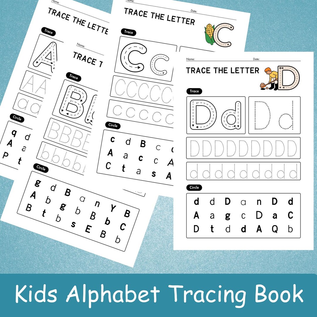 Alphabet Tracing Worksheets - Preschool ABC Tracing Alphabet Book ...