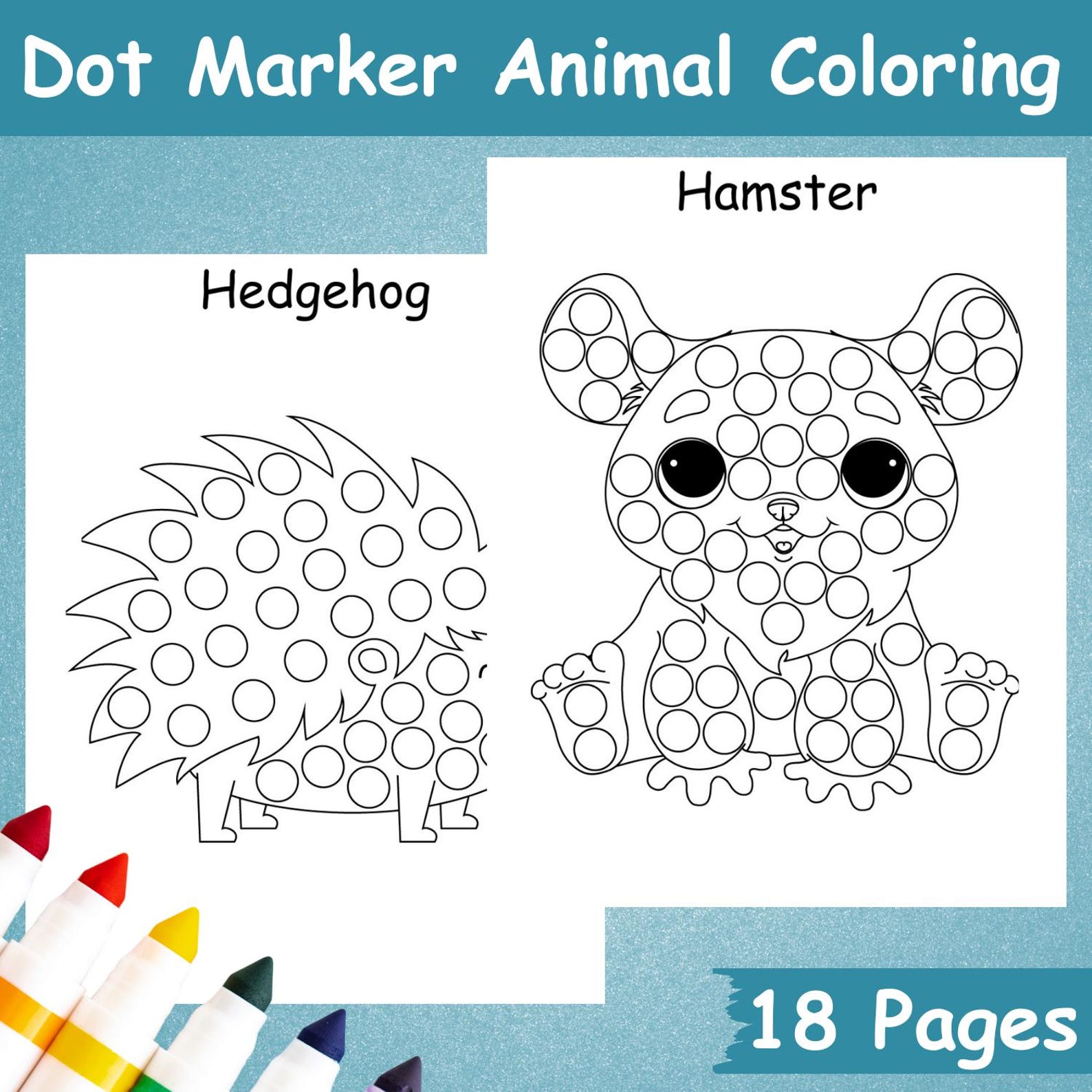 Kids Animal Coloring Pages | Dot Marker Coloring Book | Kids Learning ...