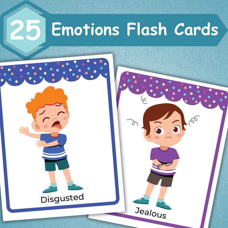 Emotion Flashcards | Feelings Flashcards for Kids | Toddler Emotions ...