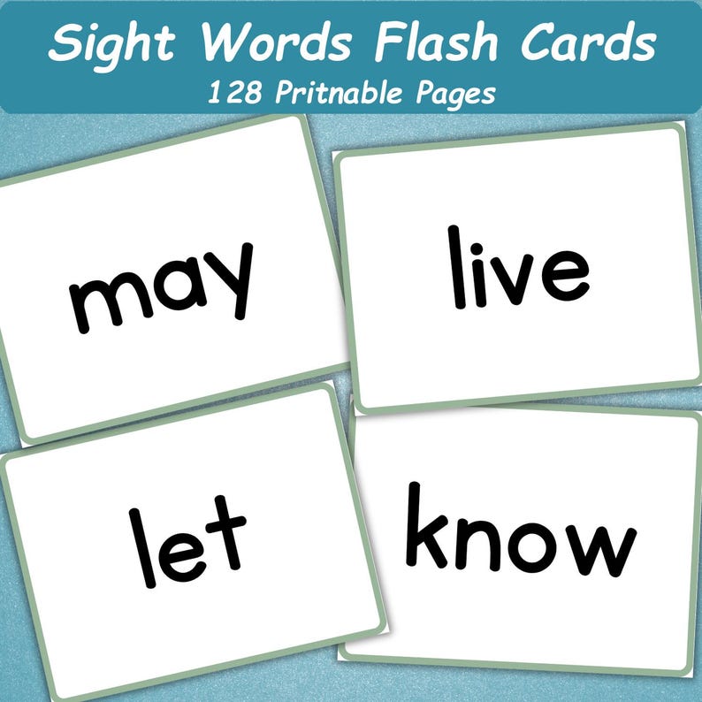 128 Sight Word Flashcards | Fry Sight Words Flashcards | Kindergarten ...