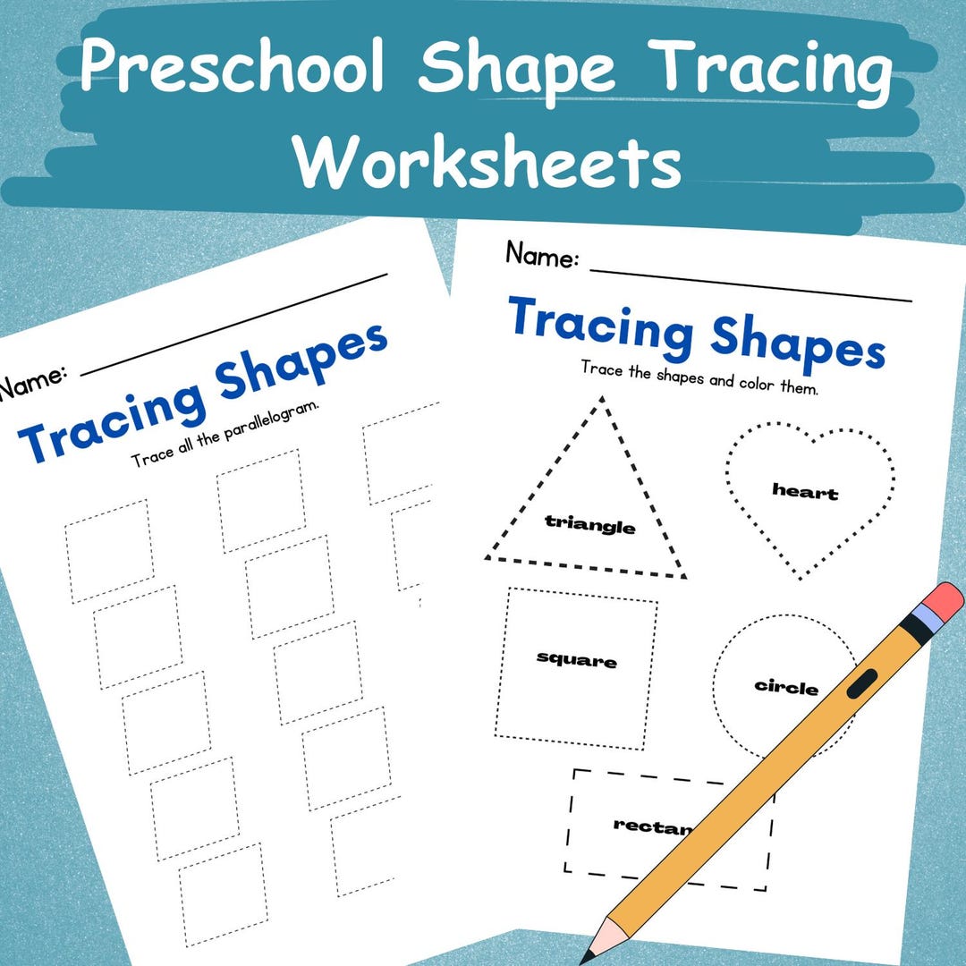 Shape Tracing Worksheets for Kids | Preschool Shapes Tracing Activity ...