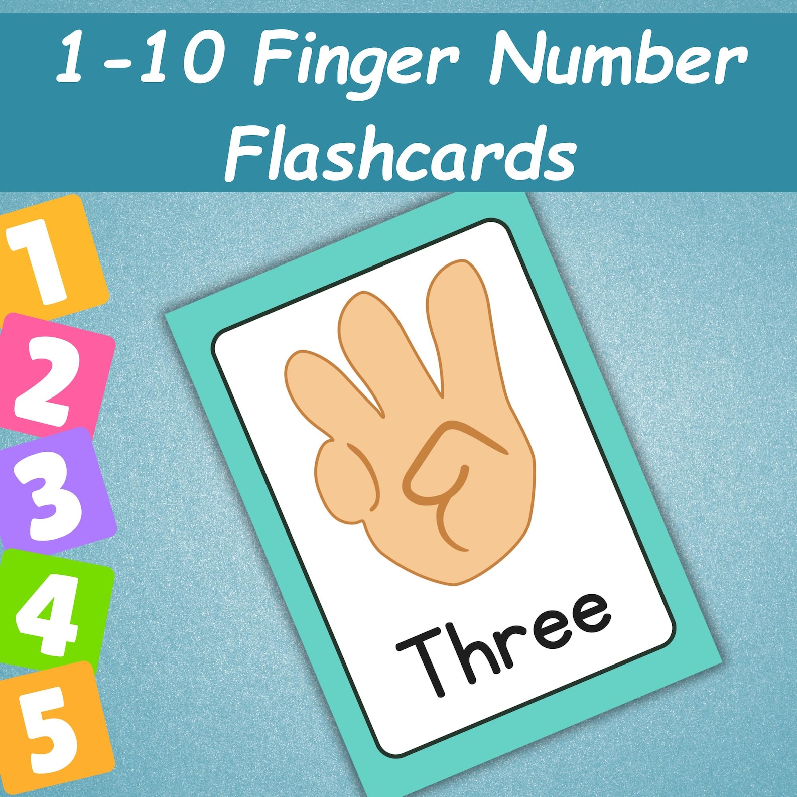 1-10 Finger Counting Flash Cards | Hand Counting Number Flashcards ...