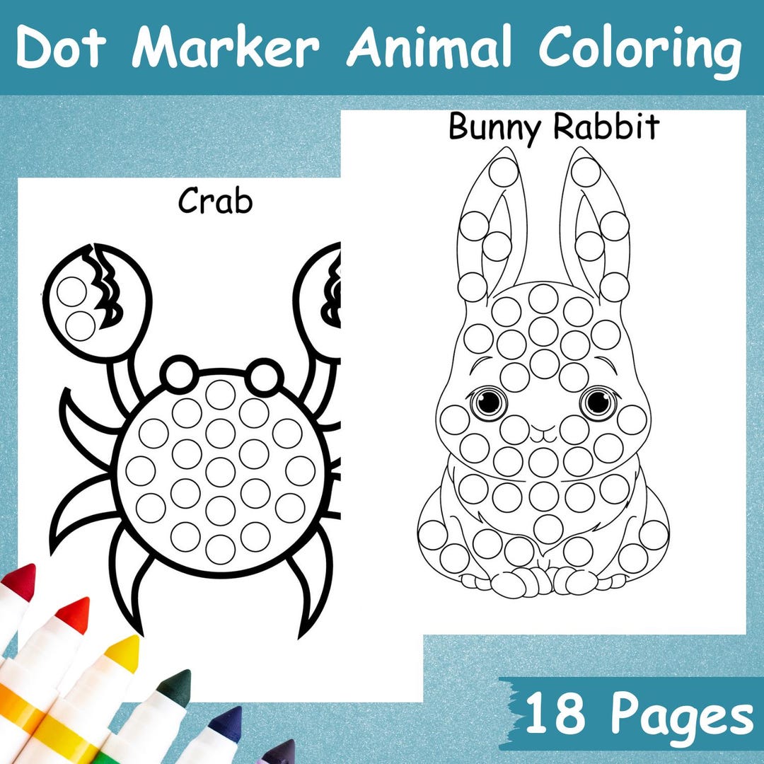 Kids Animal Coloring Pages | Dot Marker Coloring Book | Kids Learning ...
