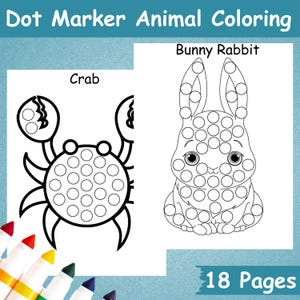Kids Animal Coloring Pages | Dot Marker Coloring Book | Kids Learning ...