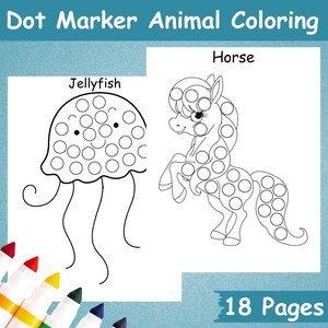 Kids Animal Coloring Pages | Dot Marker Coloring Book | Kids Learning ...