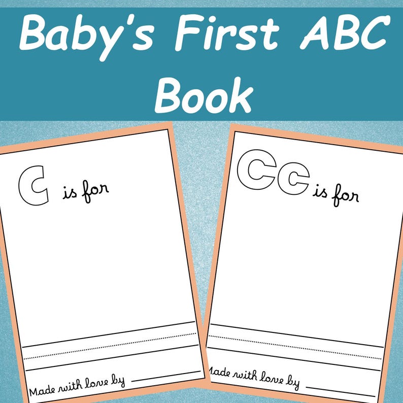 Blank Alphabet Book | Baby's First ABC Book | ABC Baby Shower Coloring ...
