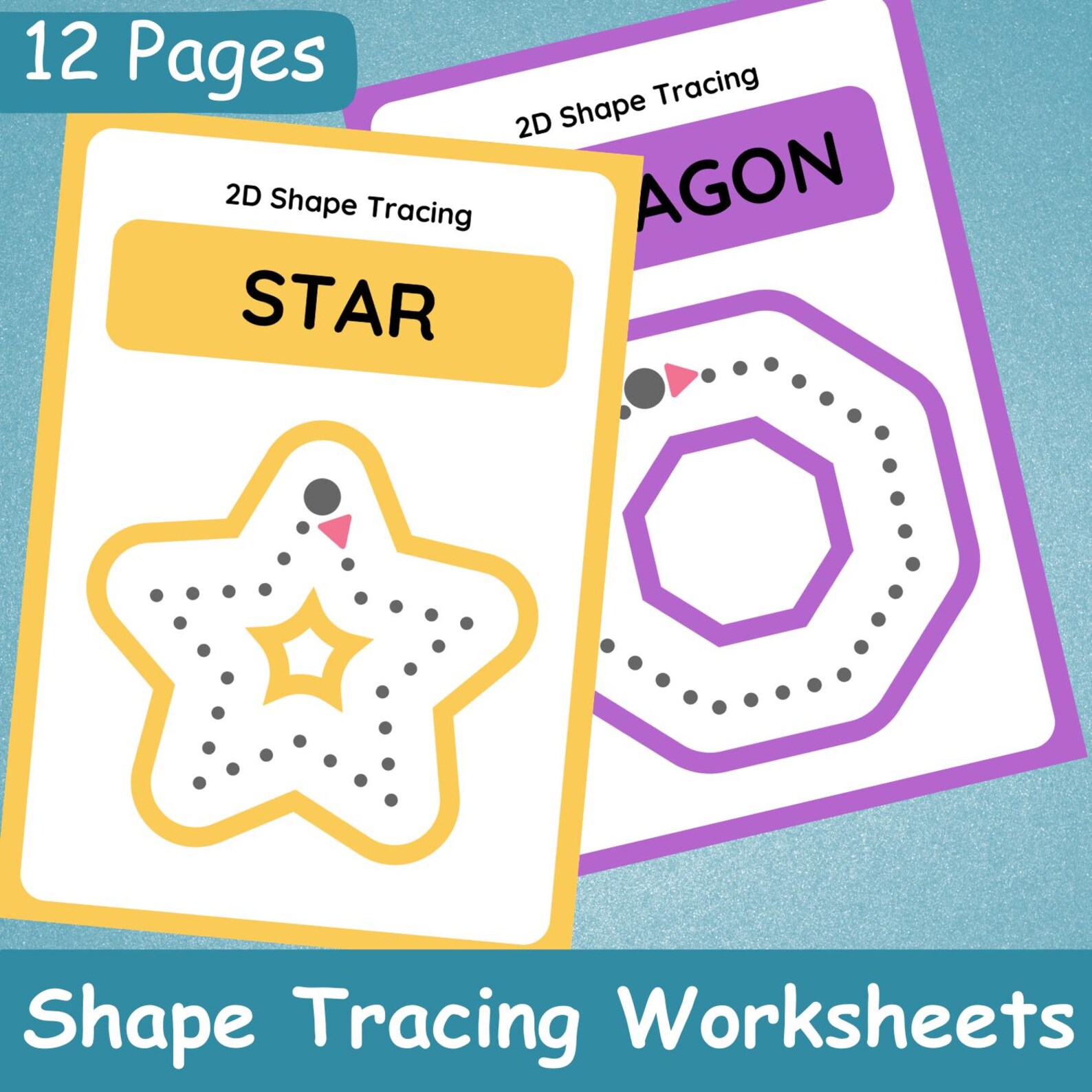 2D Shape Tracing Worksheets | Preschool Tracing Activities | Toddler ...