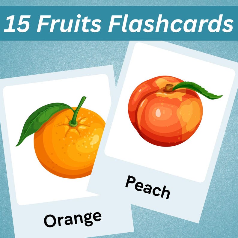 15 Fruits Flashcards | Kids Fruits Printables | Montessori Flashcards ...