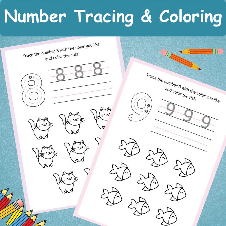 1-10 Number Tracing Worksheets - Preschool Learning Numbers ...