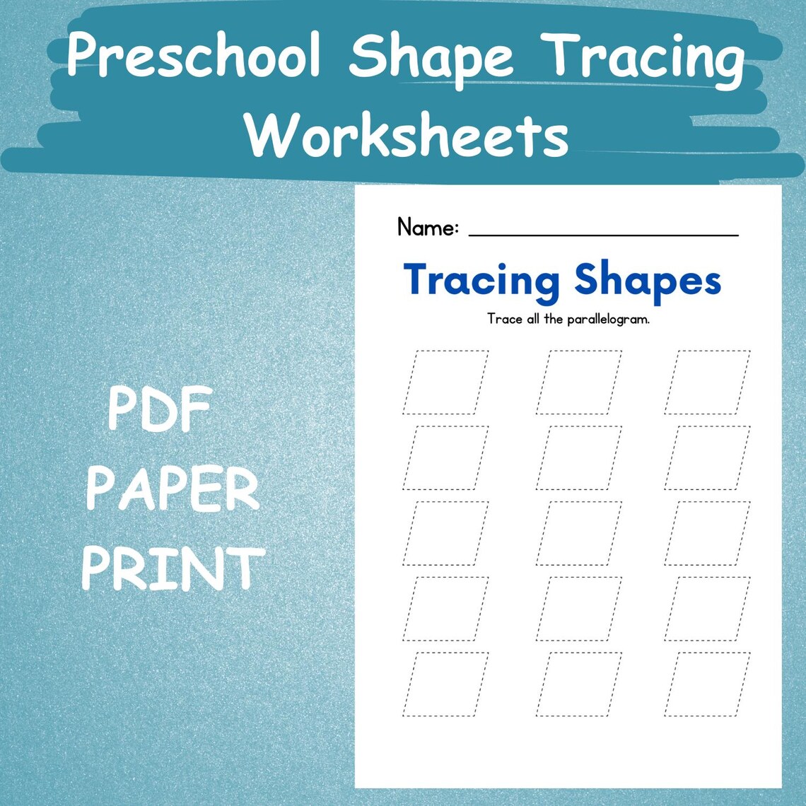 Shape Tracing Worksheets for Kids | Preschool Shapes Tracing Activity ...